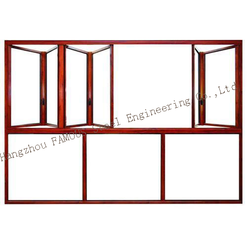 55 60 Series Aluminium Frame Glass Window , PVDF Aluminium Double ...