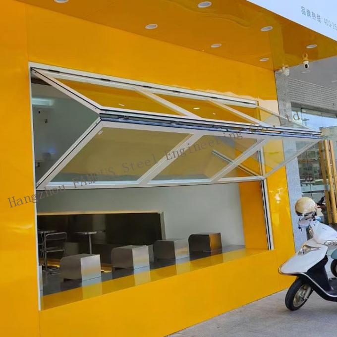 Toughened Glass Horizontal Bifold Windows For Cafe Restaurant