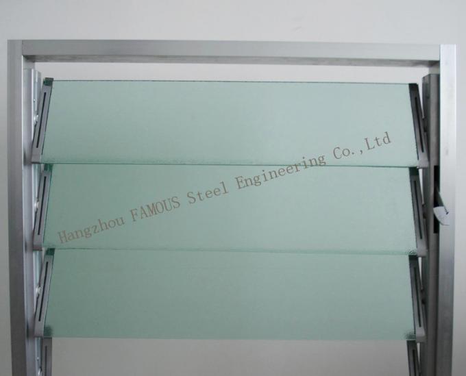 Single Tempered Glass Aluminium Louver Mechanism For Invisible Tilt Shutter