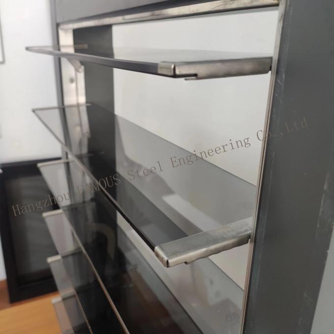 Single Tempered Glass Aluminium Louver Mechanism For Invisible Tilt Shutter