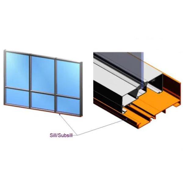 35 Series 38 Series CNC Aluminum Profile With Subhead Subsills ...