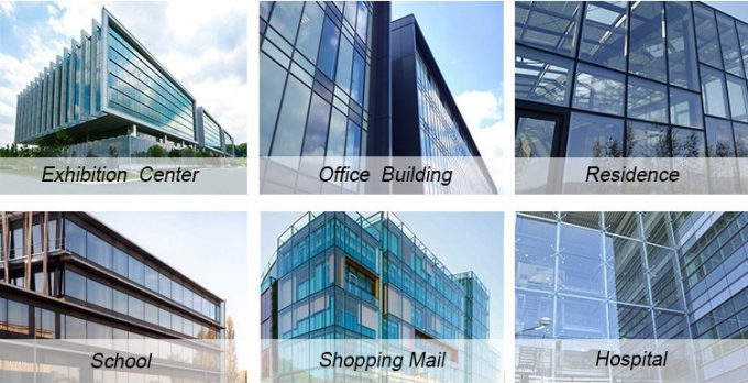 6005 Aluminum Structural Glass Facade 6mm Vertical Double Glazed Facade