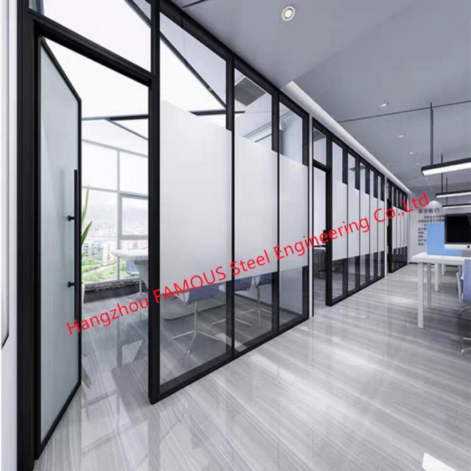 Aluminum Tempered Glass Partition Walls Fully Enclosed Office Cubicles