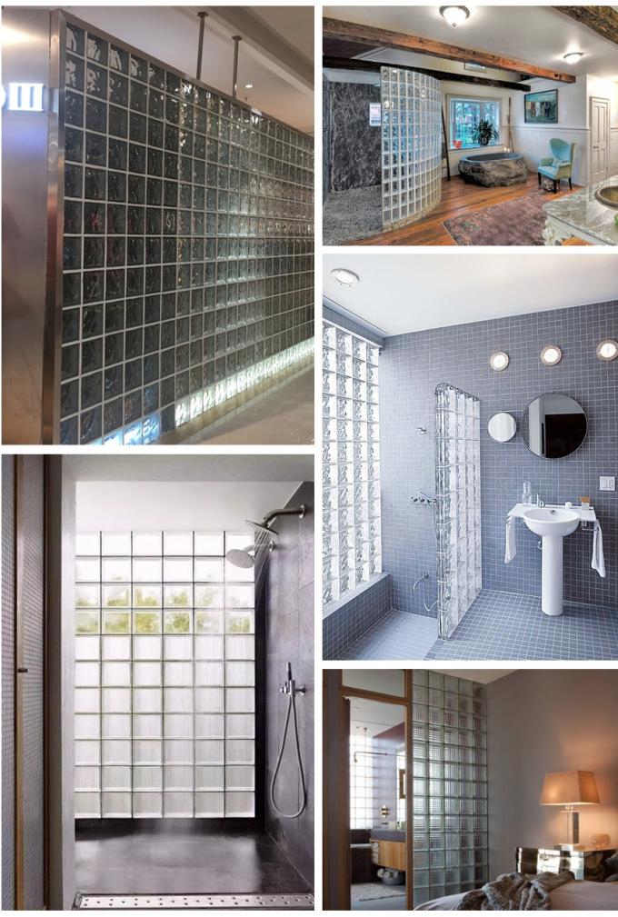 Hot Melt Glass Partition Walls Patterned Tempered Glass Blocks