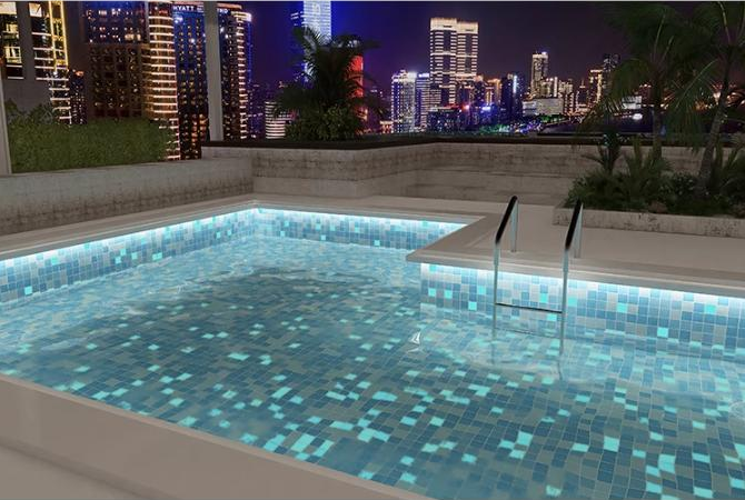 Contemporary Mosaics Glowing Tiles Glow In The Dark Swimming Pool Tiles