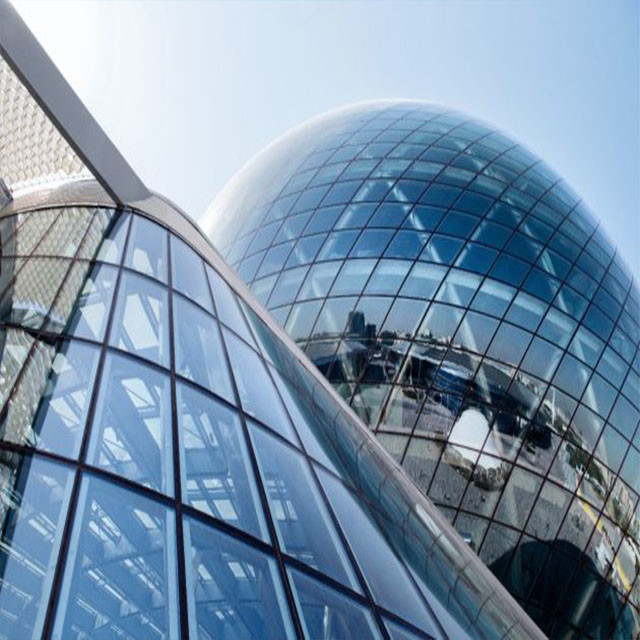 Clear Glass Curtain Wall Facade For Construction Structural Exterior Wall