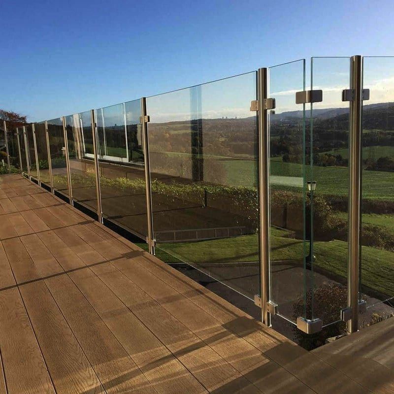 Balcony Handrail Glass Balustrade With Aluminium / Stainless Steel Tube ...