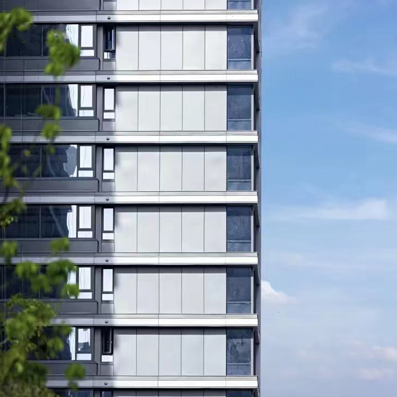 Low E Clear Glass Curtain Wall Facade Sound Insulation Easy Maintenance