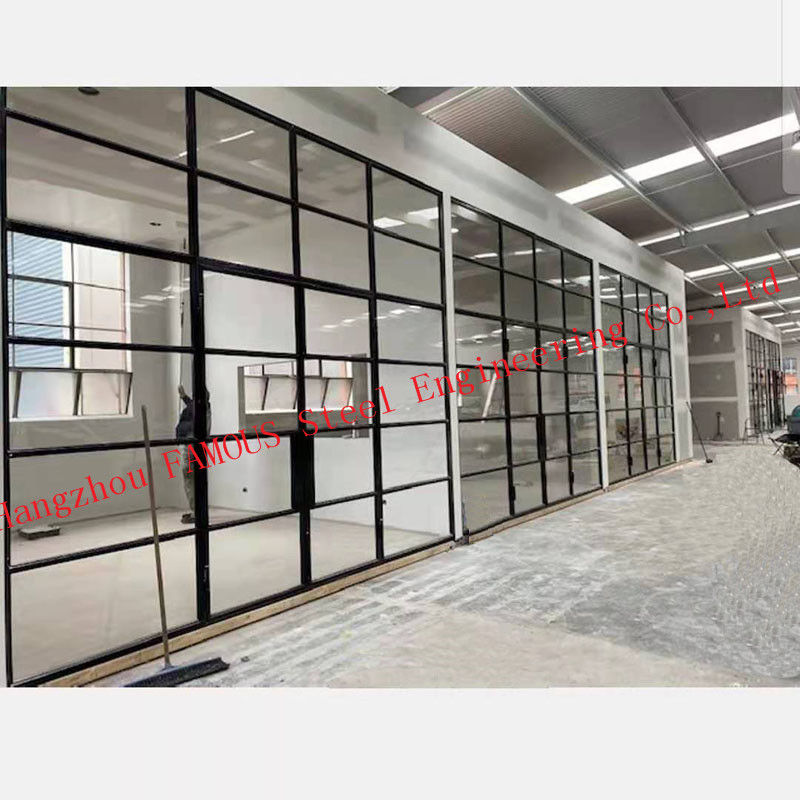 Steel Framed Grill 33'' Glass Partition Walls , 0.4cm-20cm Glass Window ...