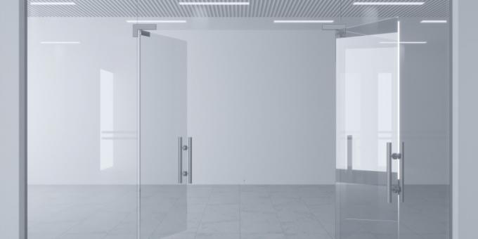 Floor Spring Pivot Door Frameless Glass Partitions With Ultra Clear ...