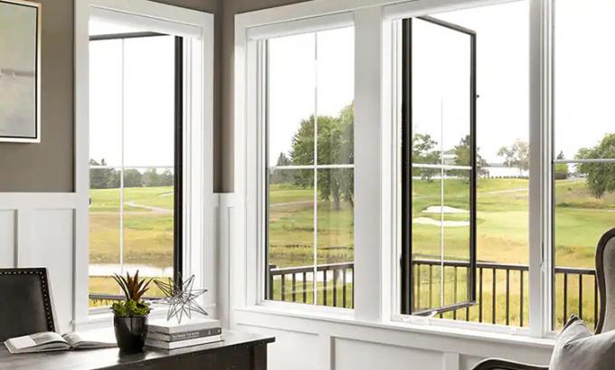 Plastic Steel Frame UPVC Windows For Exterior Facade Curtain Wall