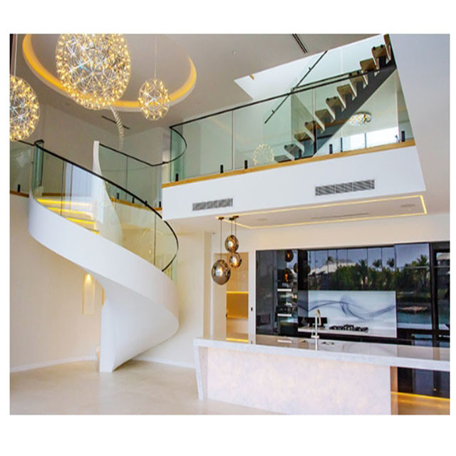 Floor Mounted Frameless Glass Balustrade Kits Including Top Rail